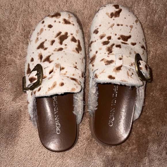 Crown Vintage | Shoes | Crown Vintage Brown And Cream Buckle Mules ...